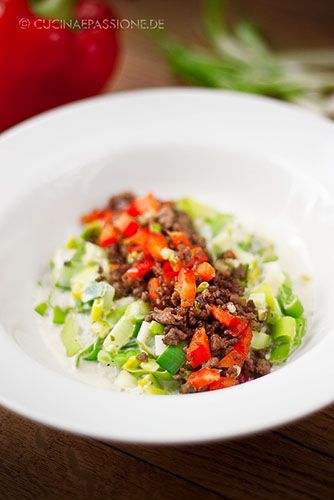 Lauch Hackfleisch Pfanne Low Carb
